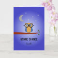 Good luck academic french owl personalized card | Zazzle