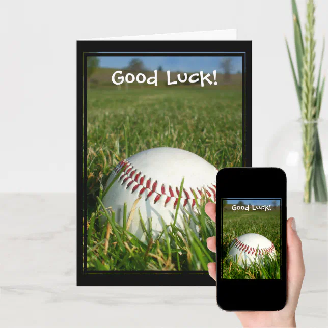 Good Luck Baseball greeting card | Zazzle