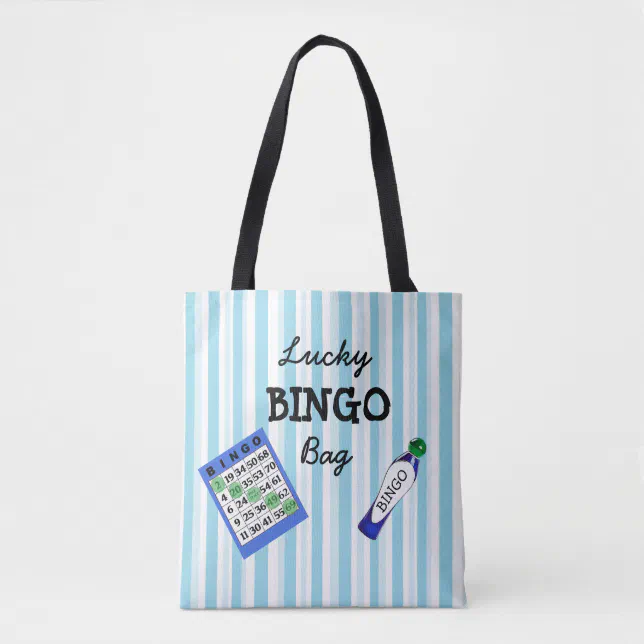 Good Luck BINGO Bag Blue Striped | Zazzle