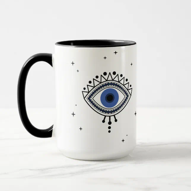 Good luck blue eye talisman magic witch symbol mug | Zazzle