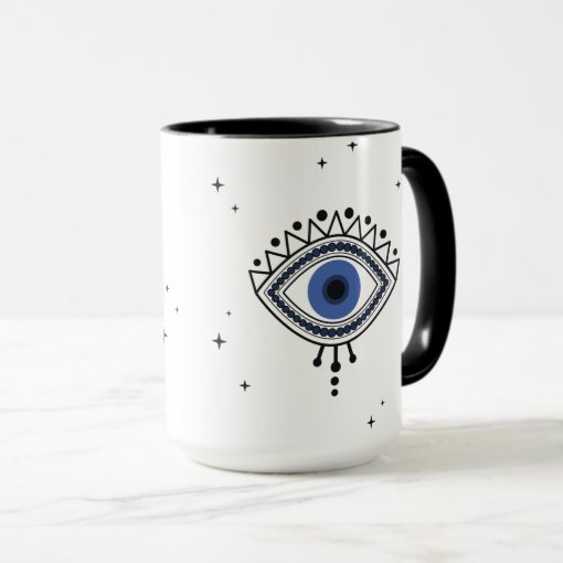 Good luck blue eye talisman magic witch symbol mug | Zazzle