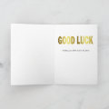 Good Luck Blue Gold Typography Card | Zazzle