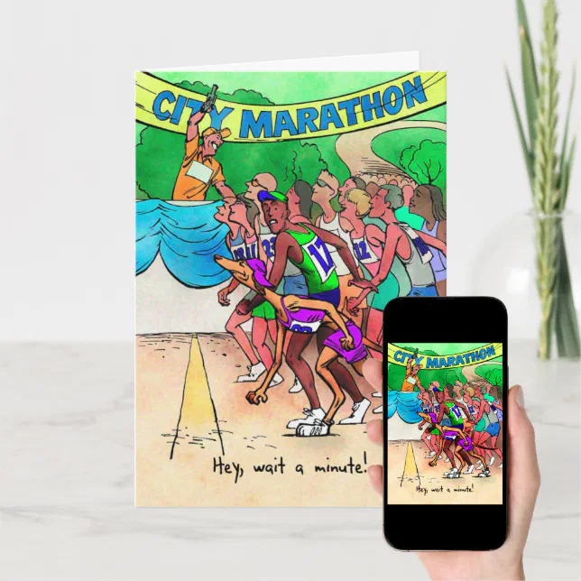 Good Luck Card for Marathoner - Greyhound Runner | Zazzle