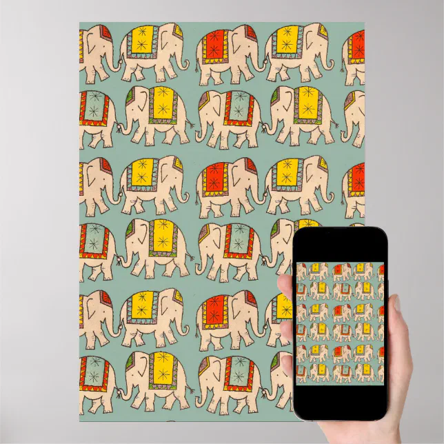 Good luck circus elephants cute elephant pattern poster | Zazzle