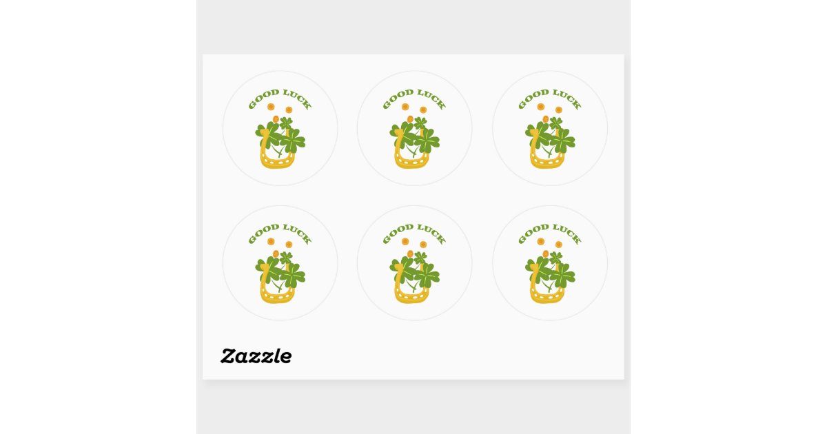 Good Luck Classic Round Sticker | Zazzle