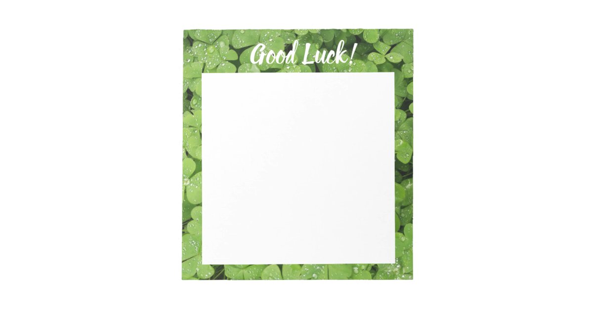 Good Luck clover green nature notepad. Notepad | Zazzle