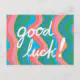 GOOD LUCK Colorful Cool & Fun Stripes Postcard | Zazzle