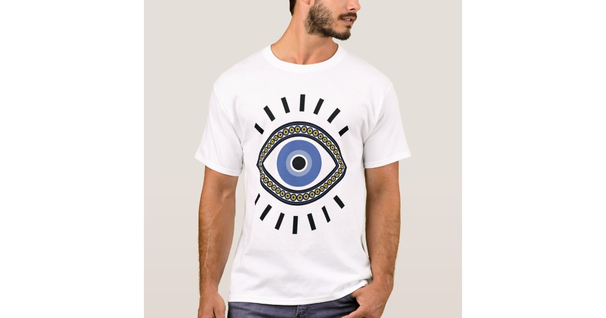 Good luck, evil eye protection, blue eye energy T-Shirt | Zazzle
