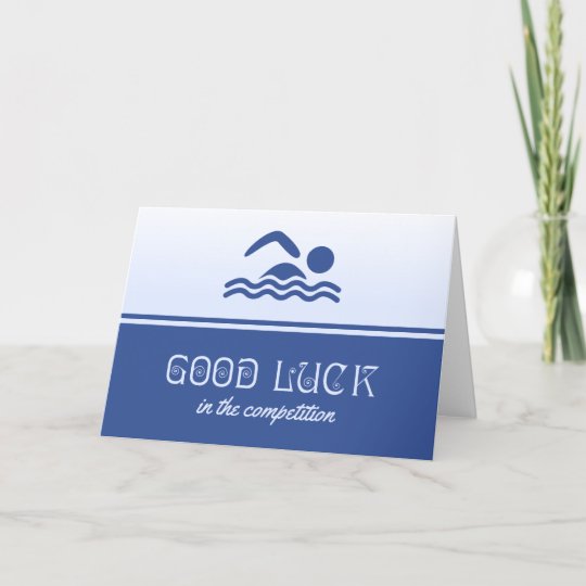 Good luck for swimmer blue card | Zazzle.com