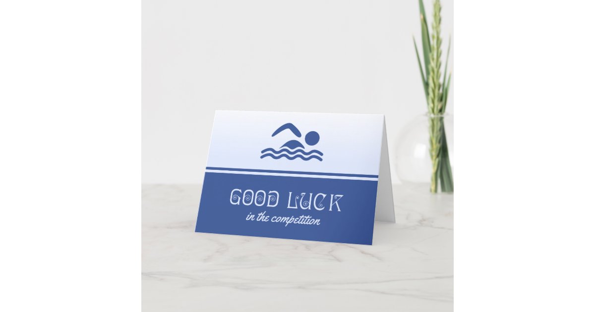 Good luck for swimmer blue card | Zazzle.com