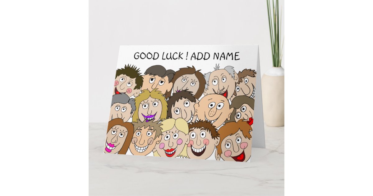 Good Luck Funny Faces Card | Zazzle