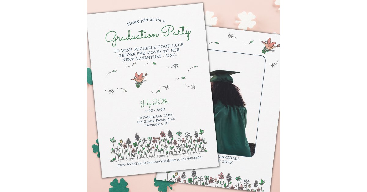 Good Luck Graduation Party Printable Photo Invitation | Zazzle