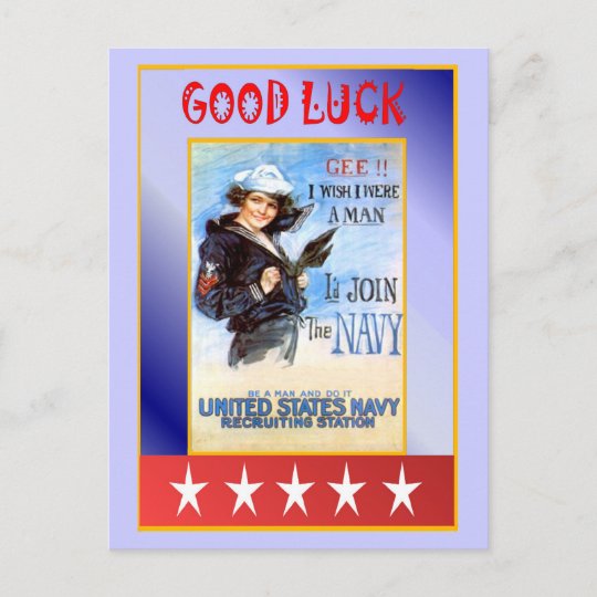 Good Luck, Join the Navy Postcard | Zazzle.com
