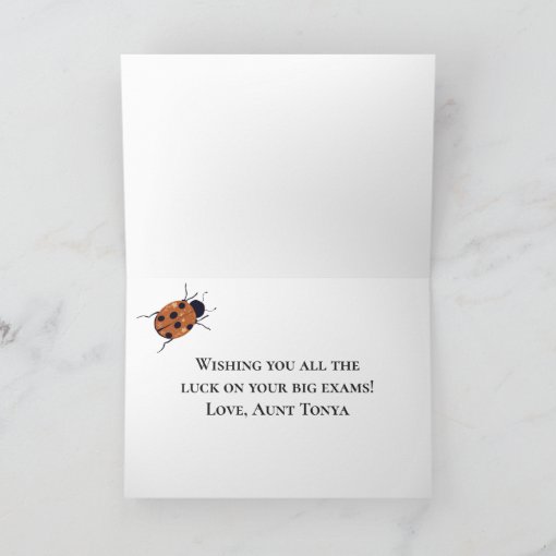 Good Luck Ladybug Floral Card | Zazzle