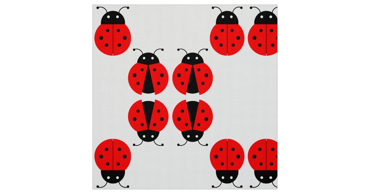 Good Luck Ladybugs Fabric | Zazzle