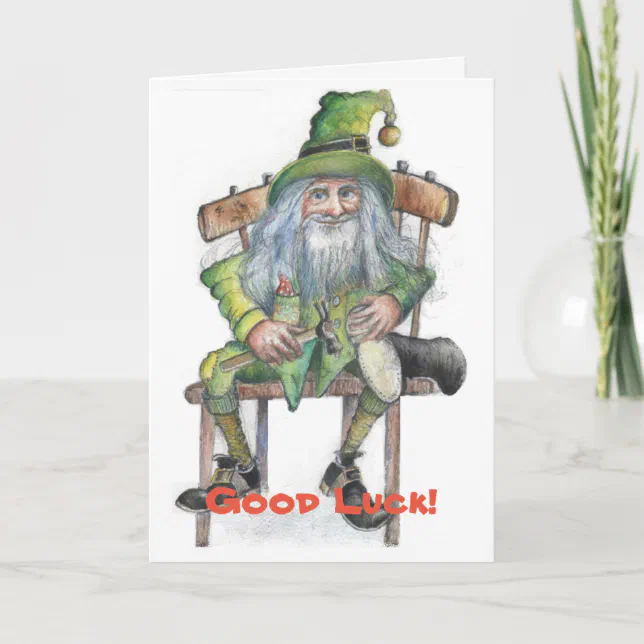 Good Luck leprechaun Card | Zazzle
