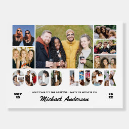Good Luck Photo Collage Colleague Farewell Party Foam Board | Zazzle