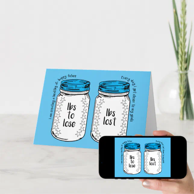 Good Luck Slimming Club Members Weight Tracker Jar Card | Zazzle