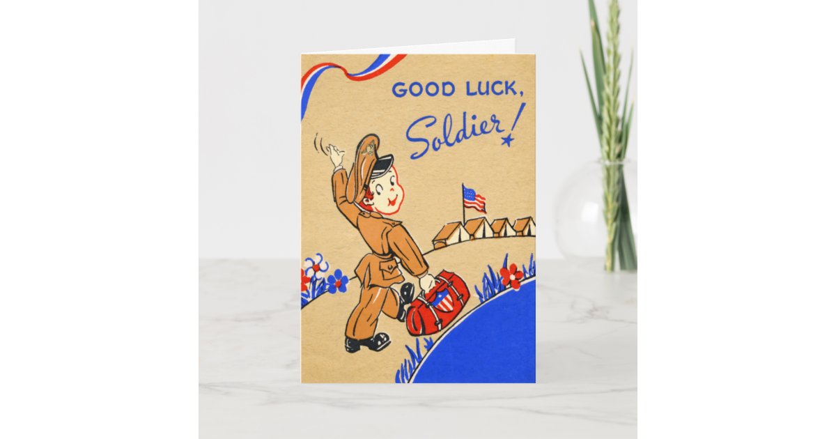 Good Luck Soldier Vintage Card | Zazzle