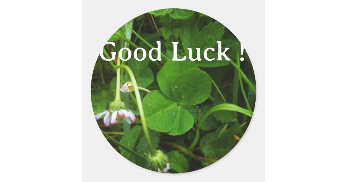 Good Luck Sticker! Classic Round Sticker | Zazzle