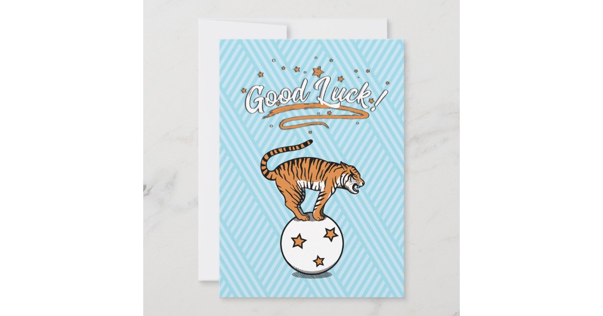 Good Luck Tiger Flat Holiday Card | Zazzle
