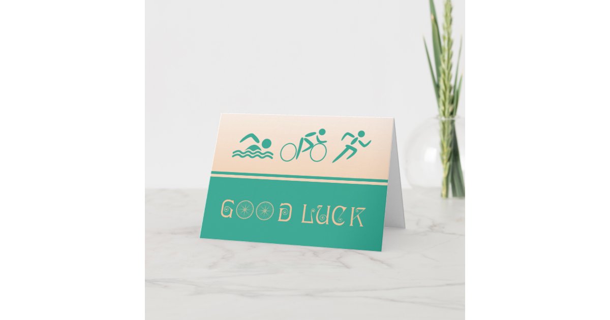 Good luck triathlon sport card | Zazzle