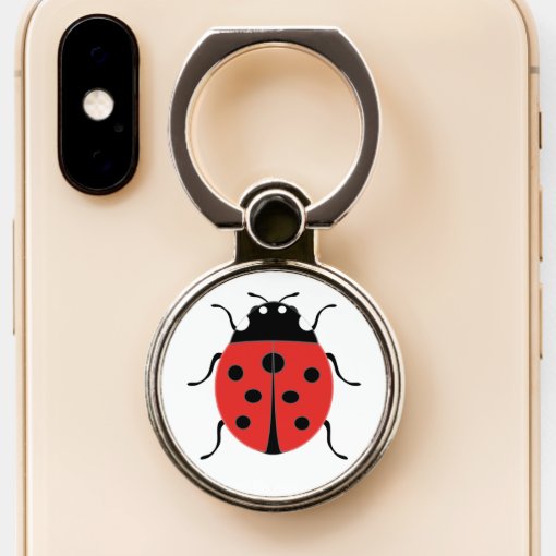 Good luck with a little ladybug! phone ring stand | Zazzle