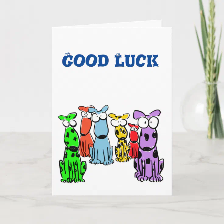 Good Luck with cartoon dogs Card | Zazzle