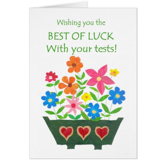 Good Luck with Tests Card - Flower Power | Zazzle.com