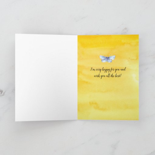 Good Luck With Your New Job Blue Butterfly Card | Zazzle