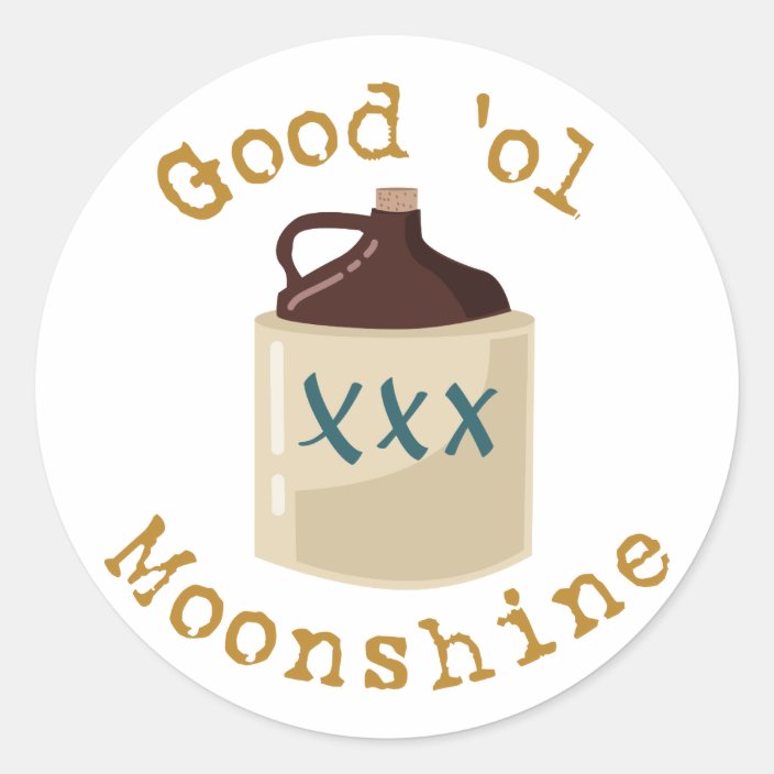 Good Moonshine Classic Round Sticker | Zazzle.com