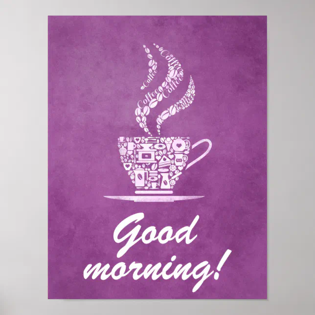 Good morning coffee kitchen sign poster | Zazzle