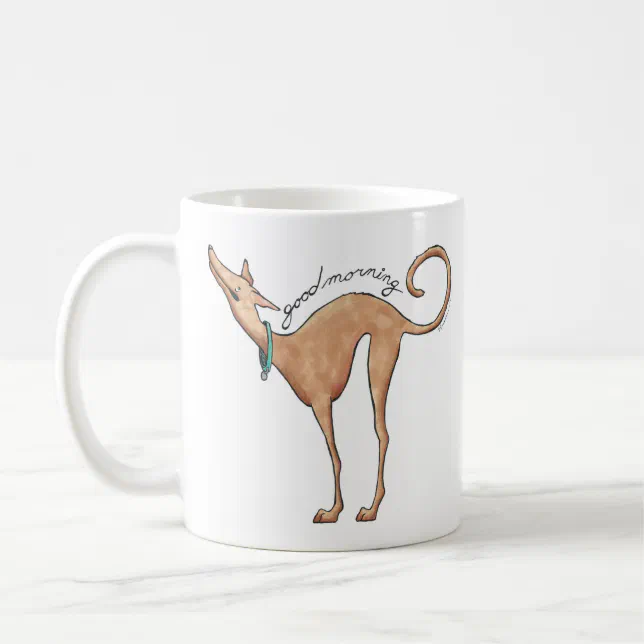 Good Morning Greyhound Illustration Coffee Mug | Zazzle