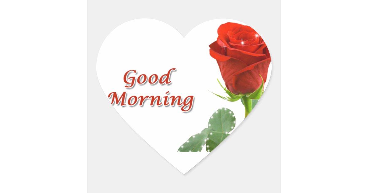 good morning heart sticker | Zazzle