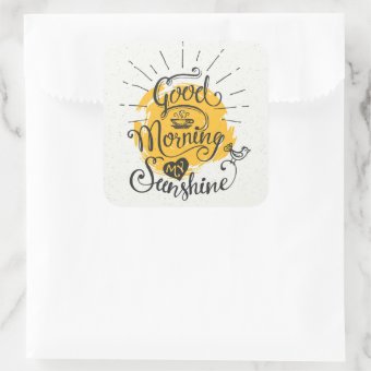 Good Morning My Sunshine Square Sticker | Zazzle