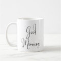 "Good Morning" Simple Black Typography Coffee Mug | Zazzle