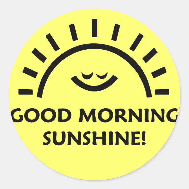Good Morning Sunshine Classic Round Sticker | Zazzle