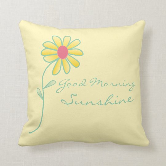 " Good Morning Sunshine" Yellow and Green Daisy Throw Pillow | Zazzle.com