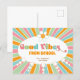Good News From School Retro Vibes Teacher Postcard | Zazzle