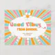 Good News From School Retro Vibes Teacher Postcard | Zazzle