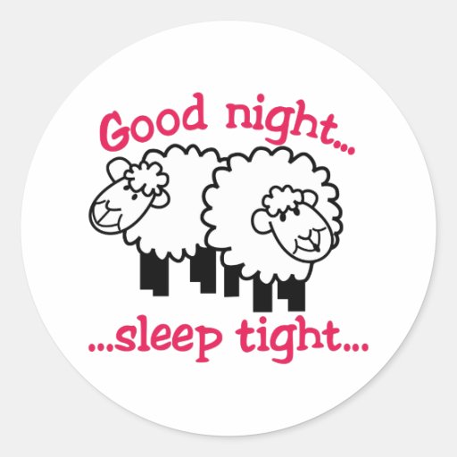 Good Night Classic Round Sticker | Zazzle