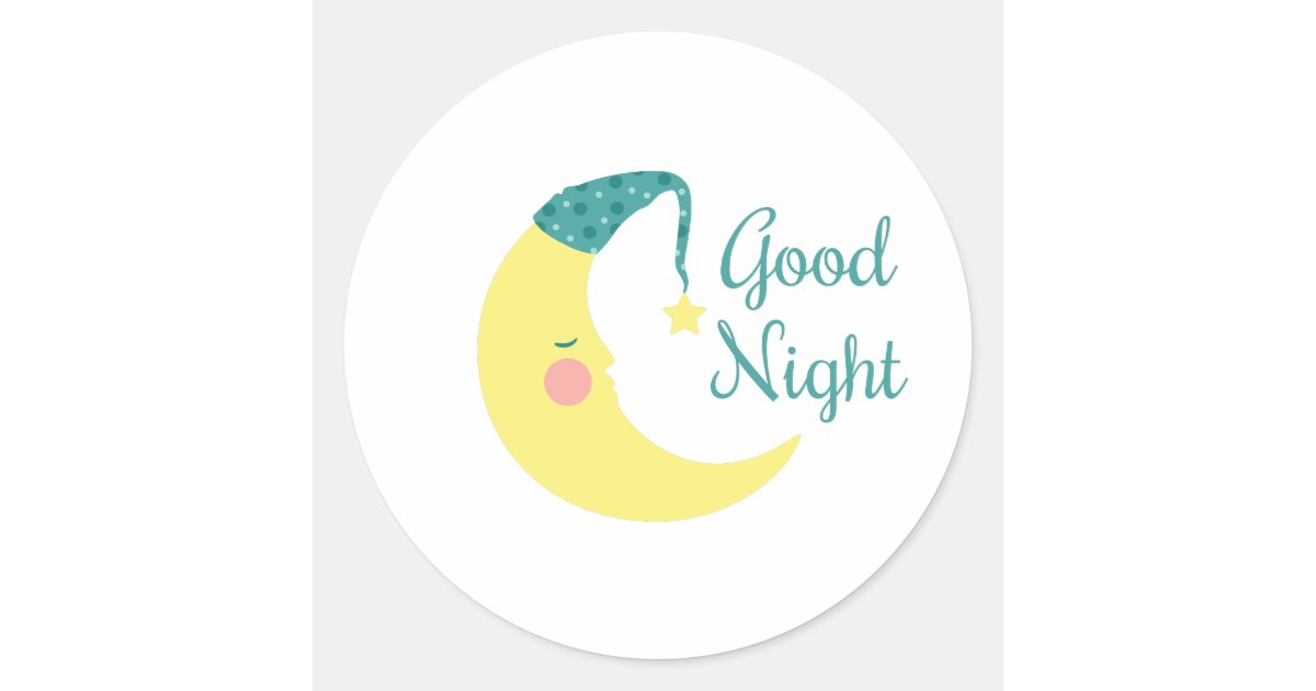 Good Night Classic Round Sticker | Zazzle