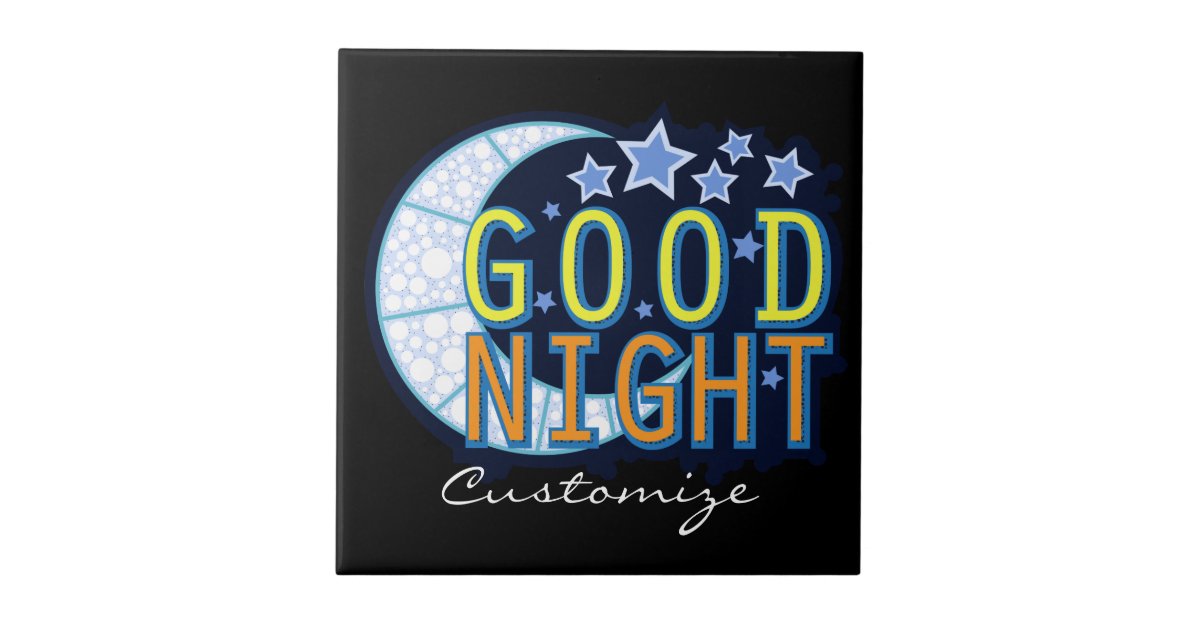 Good Night Crescent Moon Thunder_Cove Ceramic Tile | Zazzle