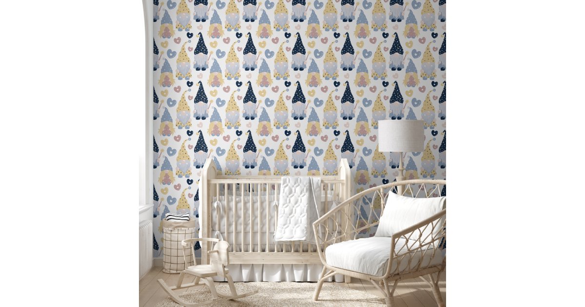 Good Night Gnomes Pattern Wallpaper | Zazzle