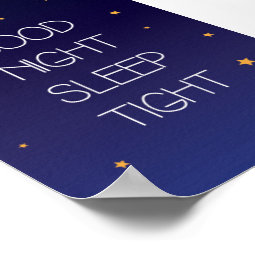 Good Night Sleep Tight Quote Poster | Zazzle
