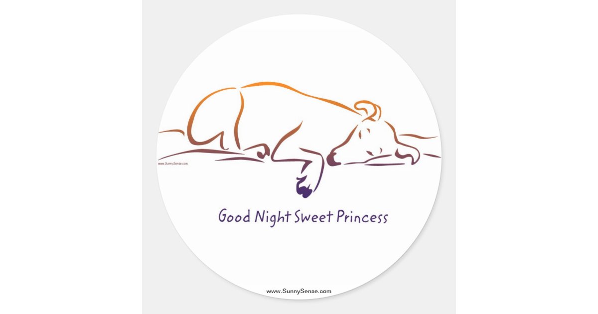 Good Night Sweet Princess stickers | Zazzle