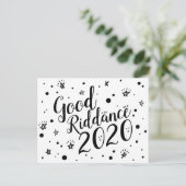 Good Riddance 2020 Star Snow Doodles Editable Text Postcard | Zazzle