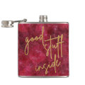Good Stuff Inside Gold Glitter Script Christmas Flask | Zazzle