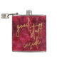 Good Stuff Inside Gold Glitter Script Christmas Flask | Zazzle