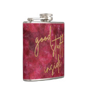 Good Stuff Inside Gold Glitter Script Christmas Flask | Zazzle